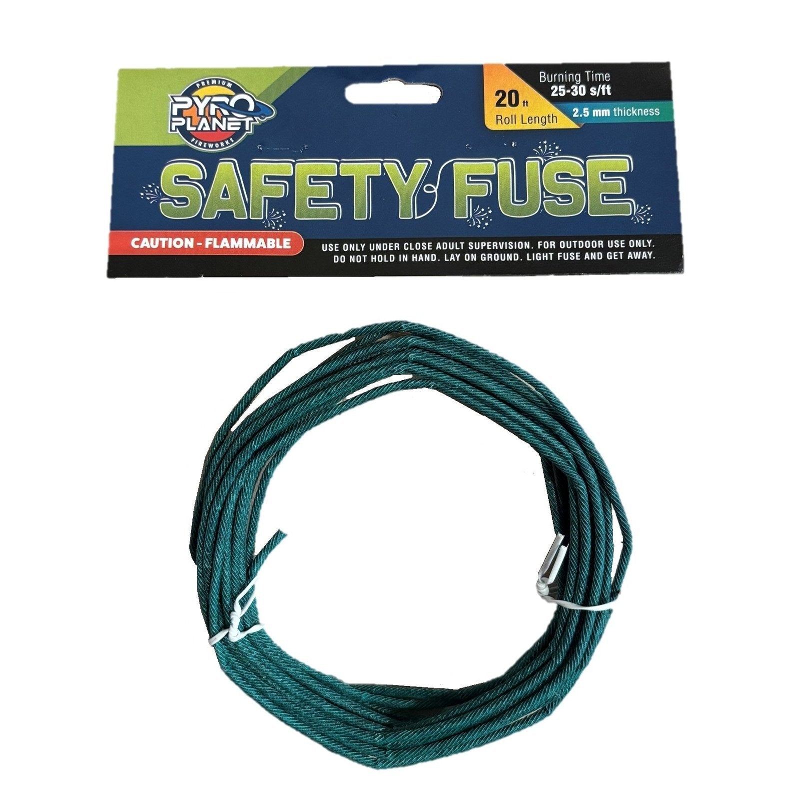 SAFETY FUSE 2.5MM (25-30 SEC PER FT) - 20 FT – Pyro Direct
