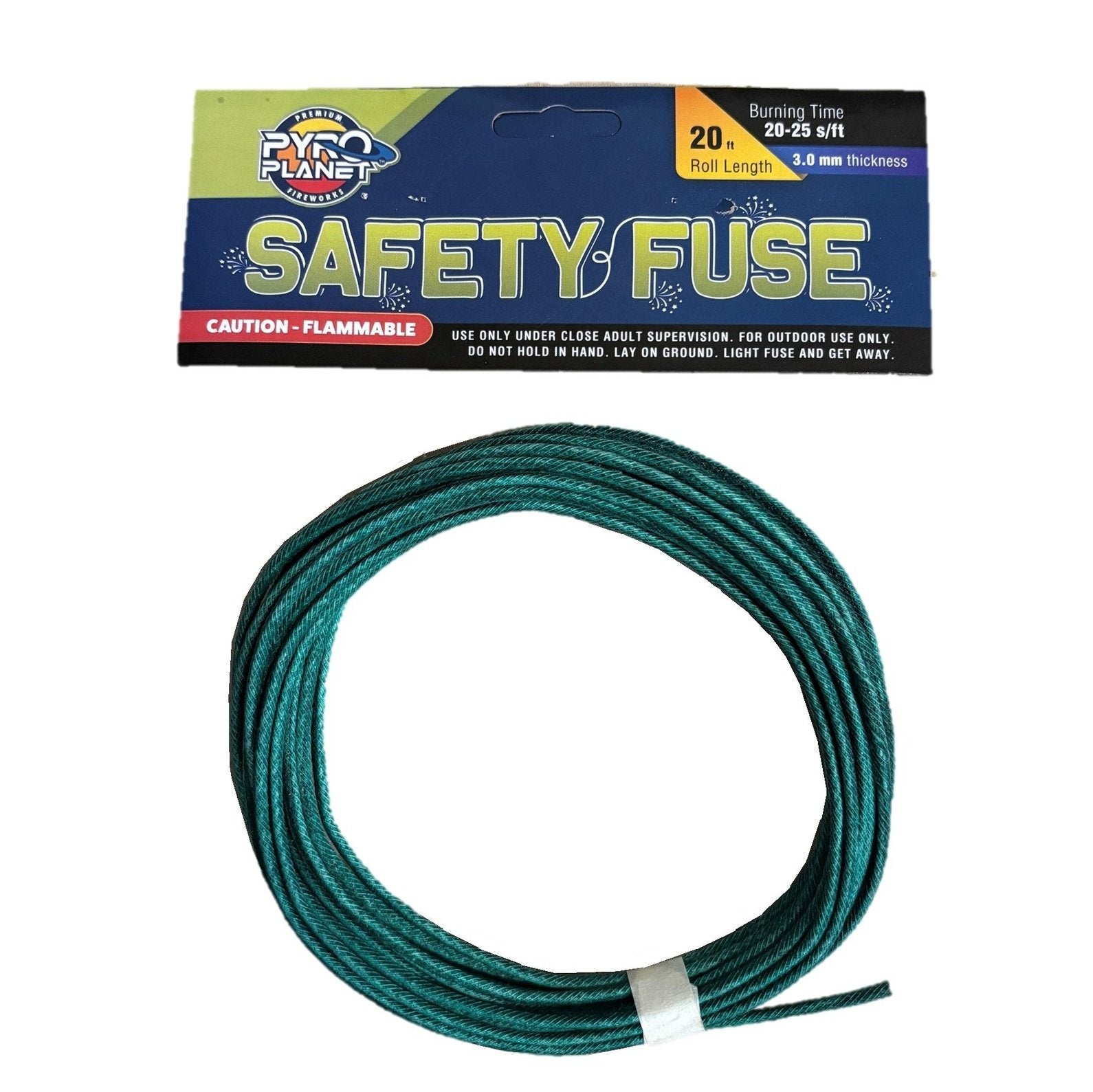 SAFETY FUSE 3MM (20-25 SEC PER FT) - 20 FT – Pyro Direct