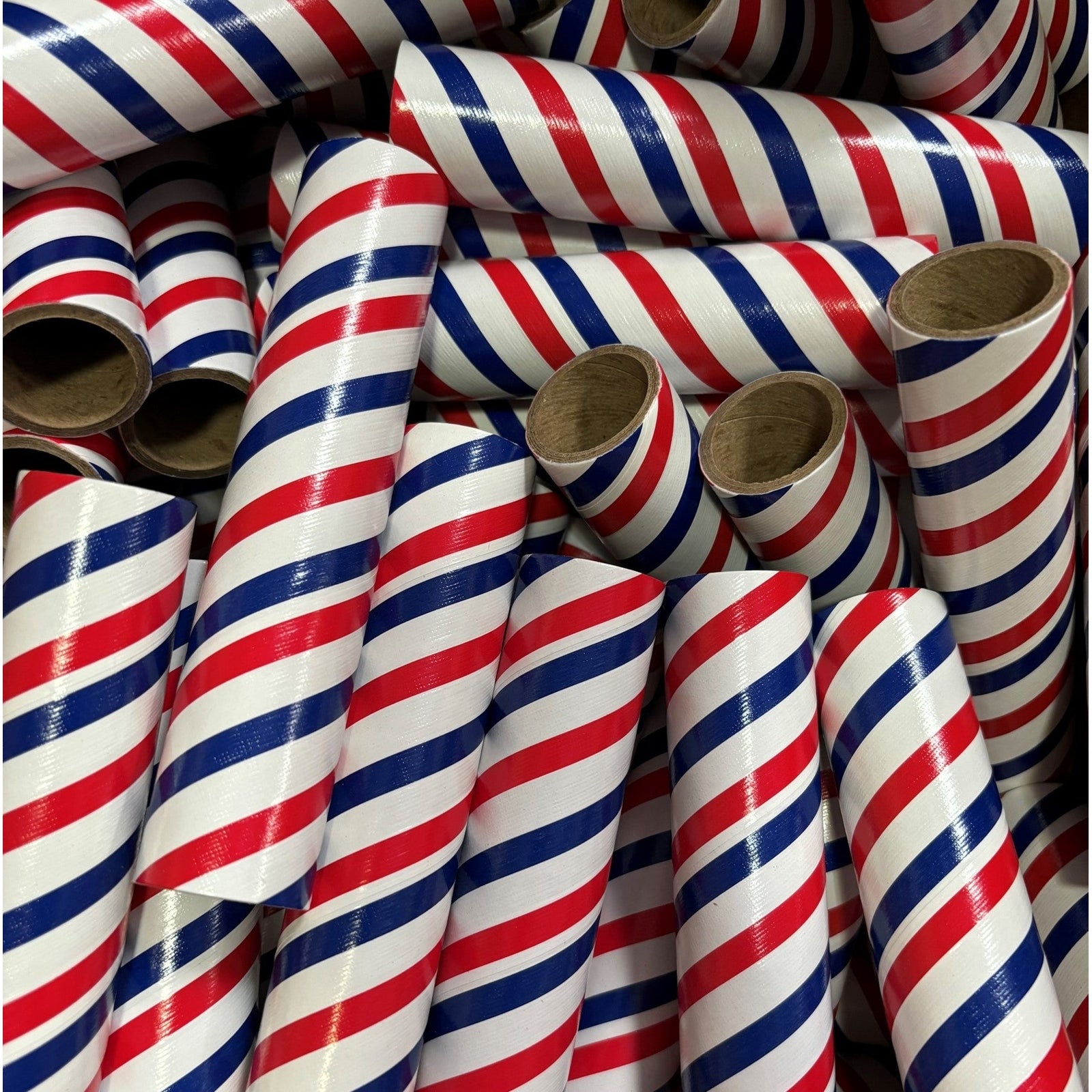 25pc 1" id - 6" long - 1/8" wall Red White Blue Striped Tube – Pyro Direct