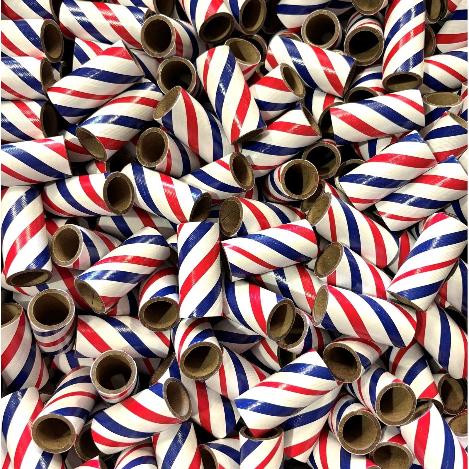50pc 3/4" id - 2 1/8" Long Red White Blue Striped Tube – Pyro Direct