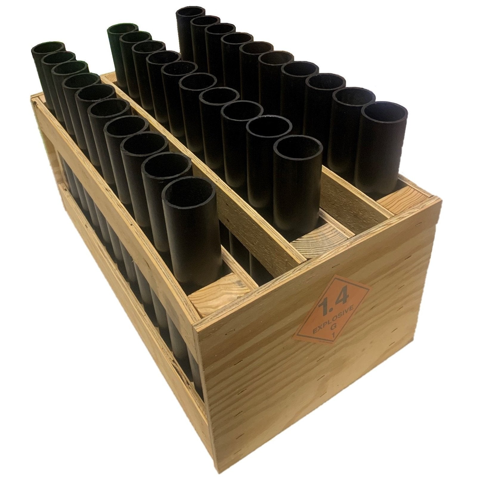 30 Shot Rack Straight with 15" DR17 Mortars – Pyro Direct