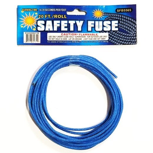 20' 3mm Blue Cannon Fuse - 16 to 20s per foot – Pyro Direct
