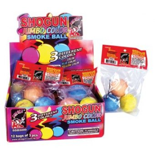 12 Packs 3pc Jumbo Color Smoke Balls – Pyro Direct