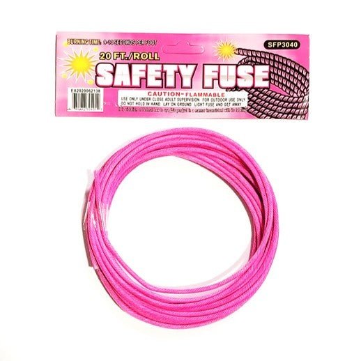 20' 3mm Pink Perfect Fuse - 9 to 13s per foot – Pyro Direct
