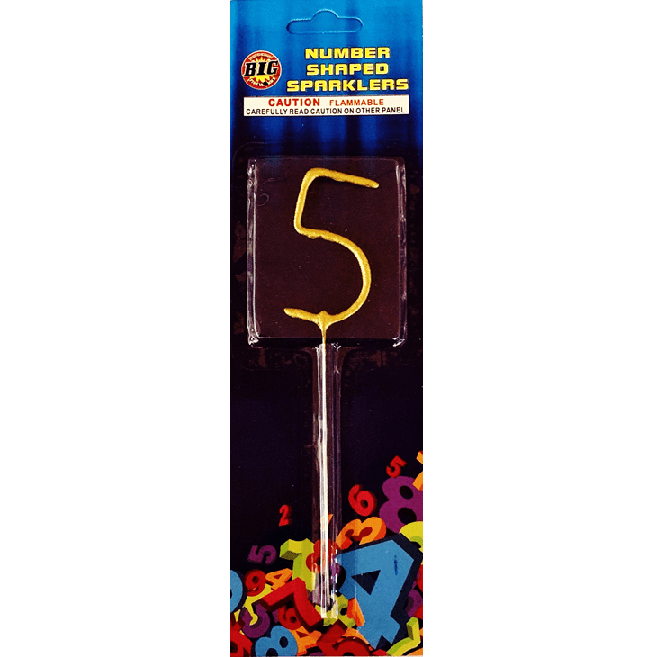 Number Shape Sparkler 5 – Pyro Direct