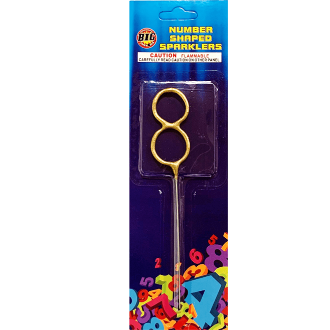 Number Shape Sparkler 8 Pyro Direct