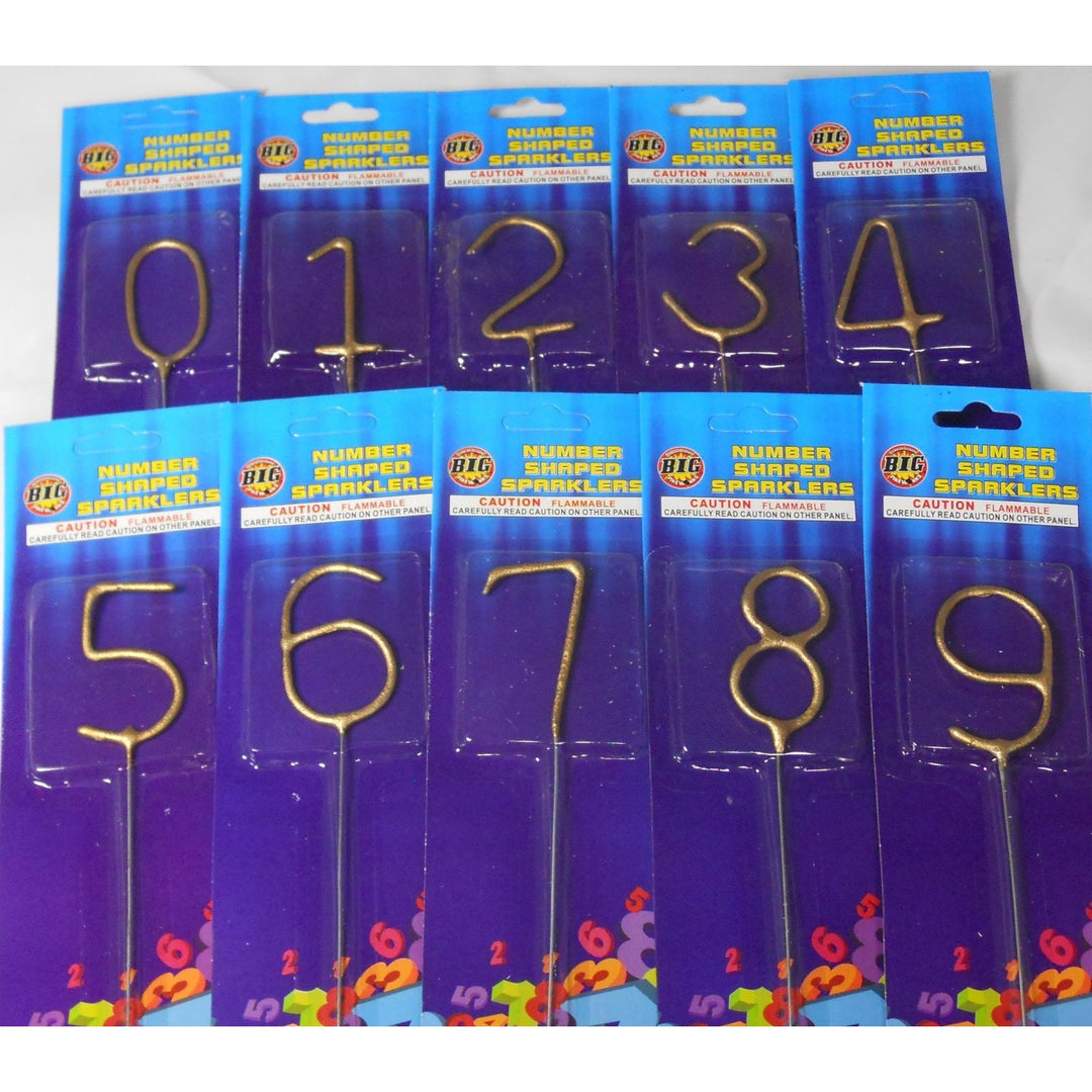 10 Pack Number Shape Sparkler 0-9 – Pyro Direct